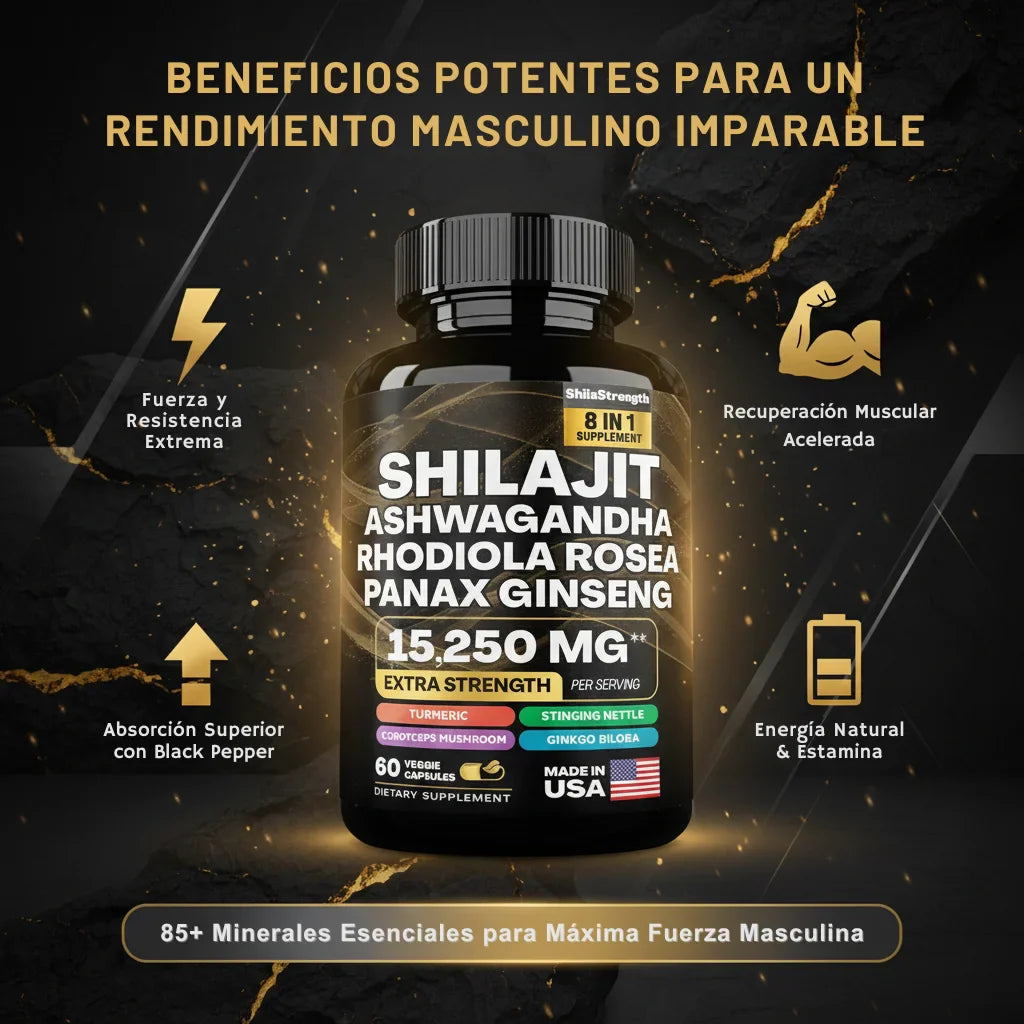 Cápsulas de Shilajit 100% Puro del Himalaya 92 Minerales (60 Cápsulas ...